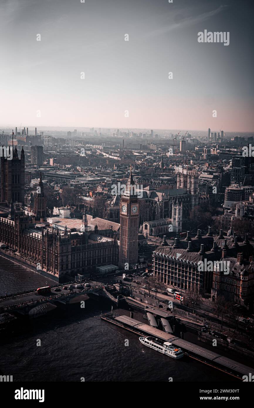 The Iconic Big Ben clock tower and bridge in London, England Stock ...