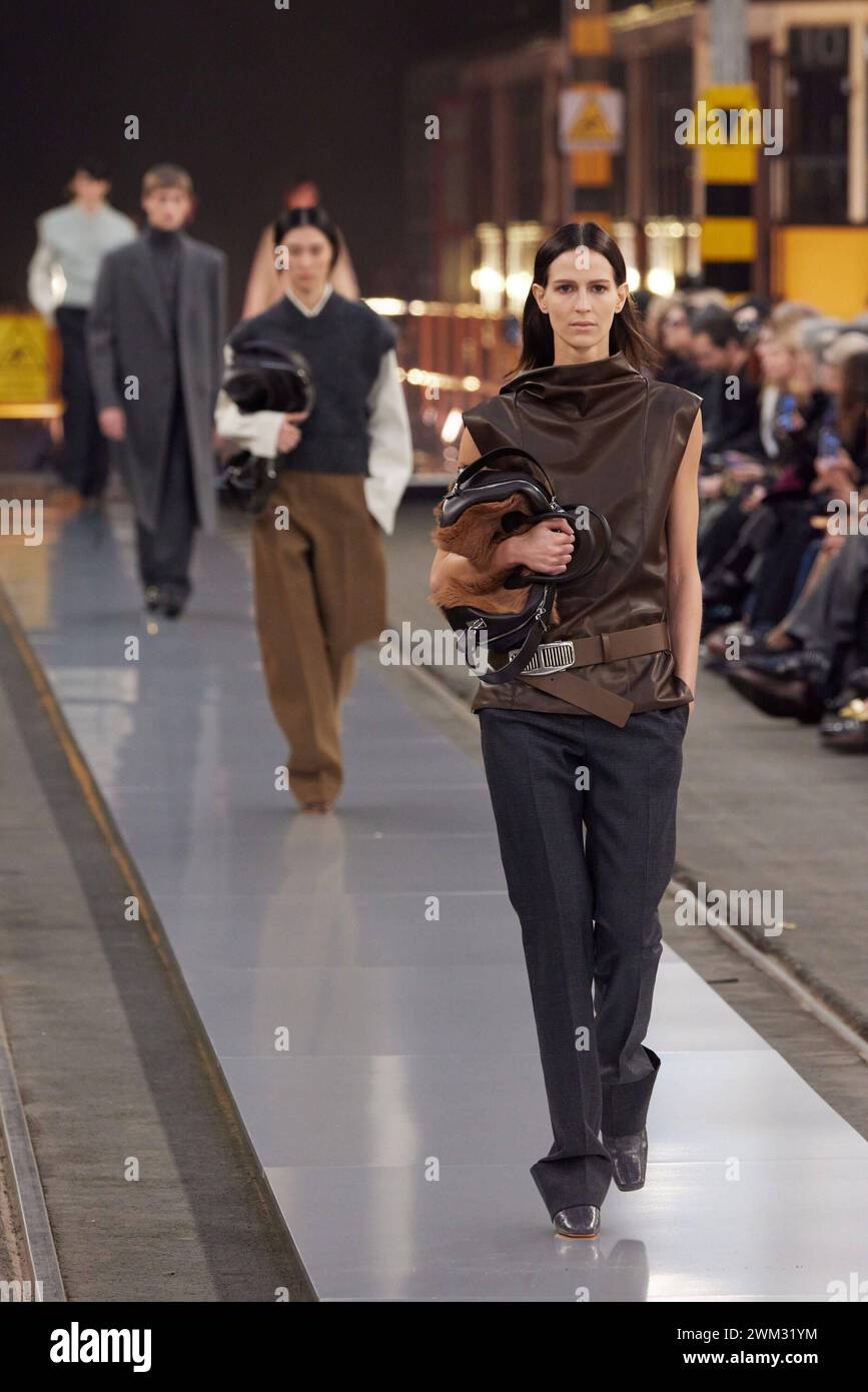 News - TOD S - FW 24-25 - FASHION SHOW A model walks the runway during Tod s collection show at ...