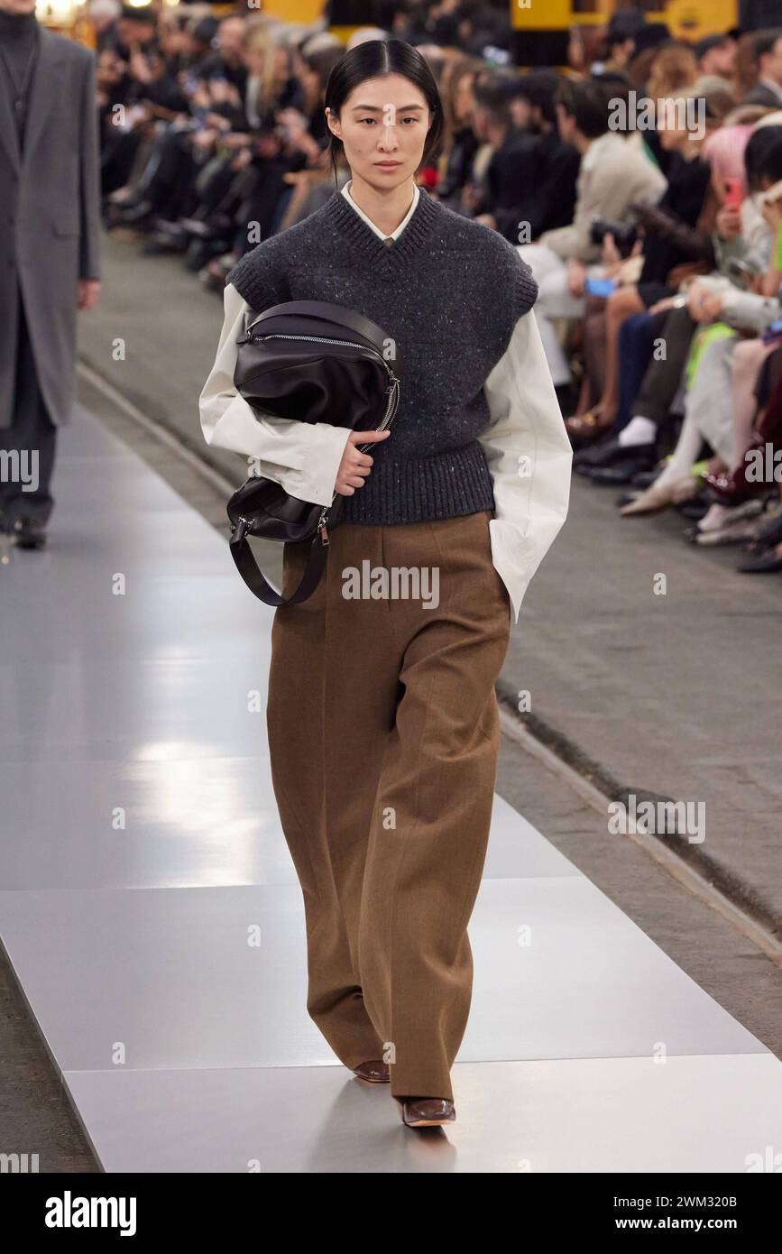 News - TOD S - FW 24-25 - FASHION SHOW A model walks the runway during Tod s collection show at ...