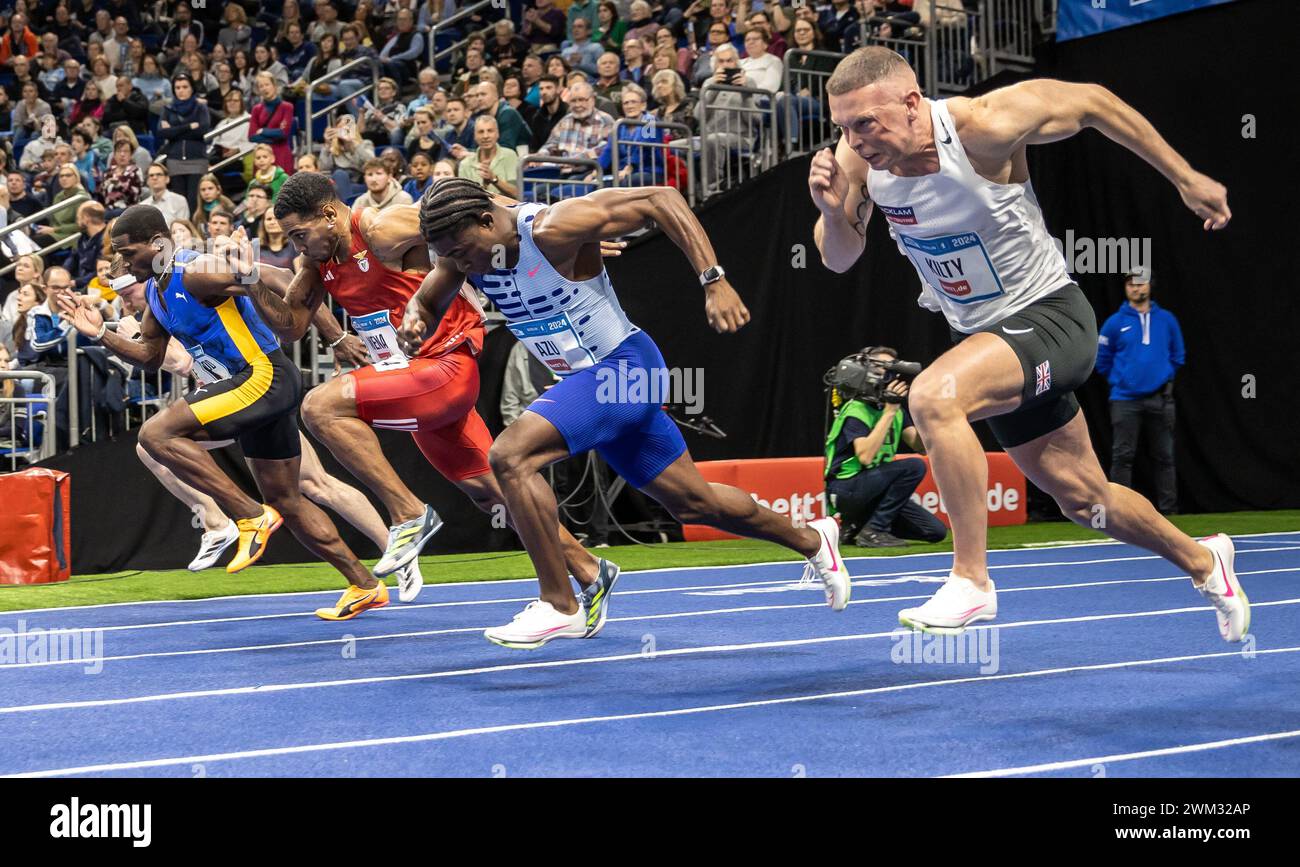 Berlin, Germany. 23rd Feb, 2024. Athletics: Istaf Indoor, 60m men, heat ...