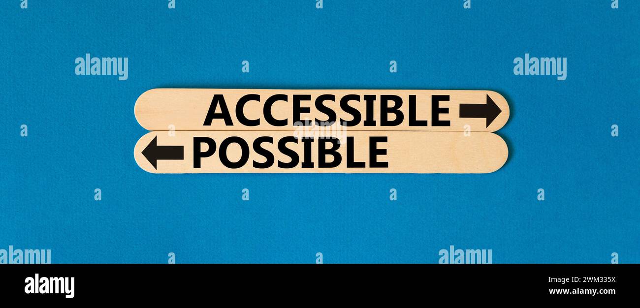 Accessible or possible symbol. Concept word Accessible or Possible on ...