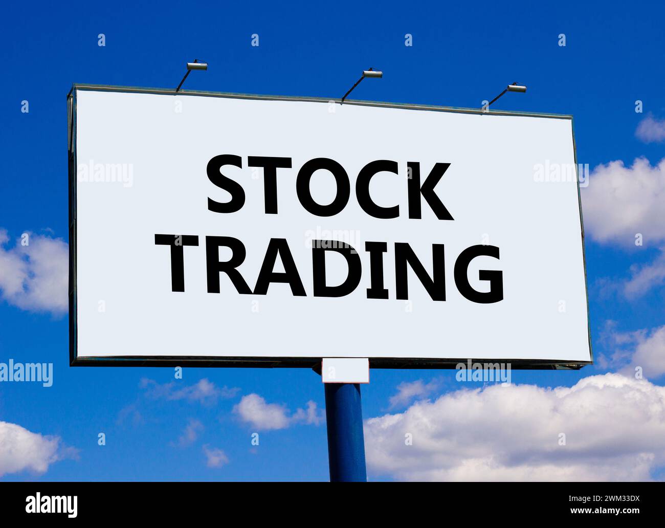 Stock trading symbol. Concept words Stock trading on beautiful white ...