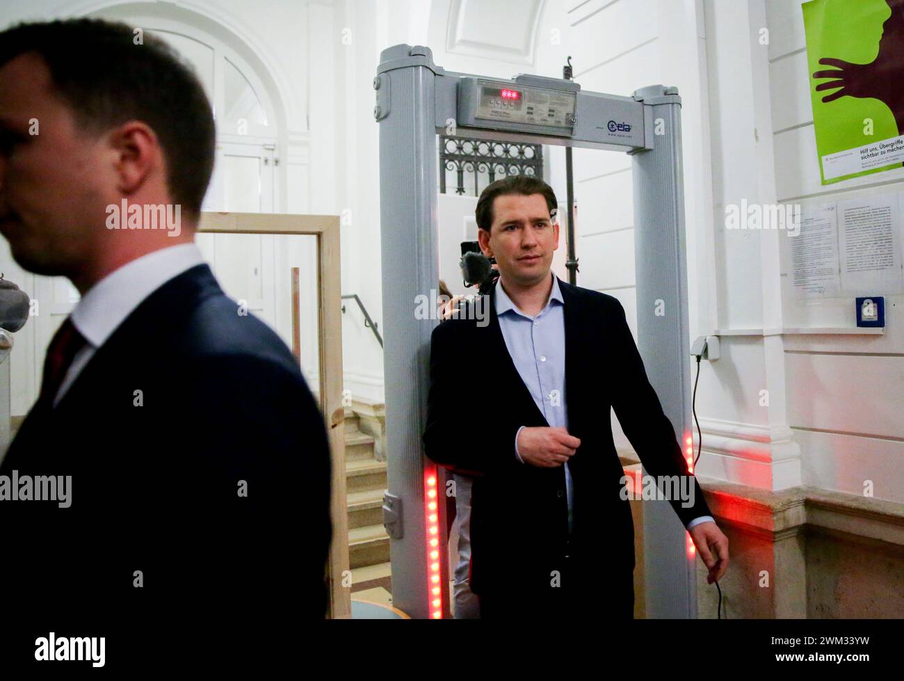 Former Austrian Chancellor Sebastian Kurz leaves the court after the ...