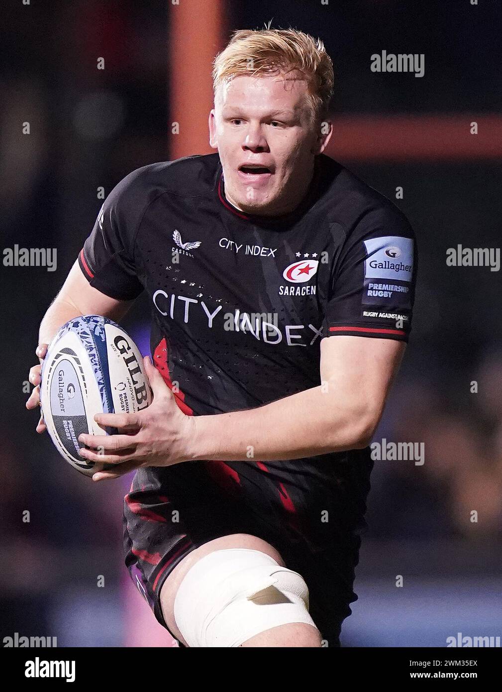 Saracens' Hugh Tizard during the friendly match at the StoneX Stadium ...