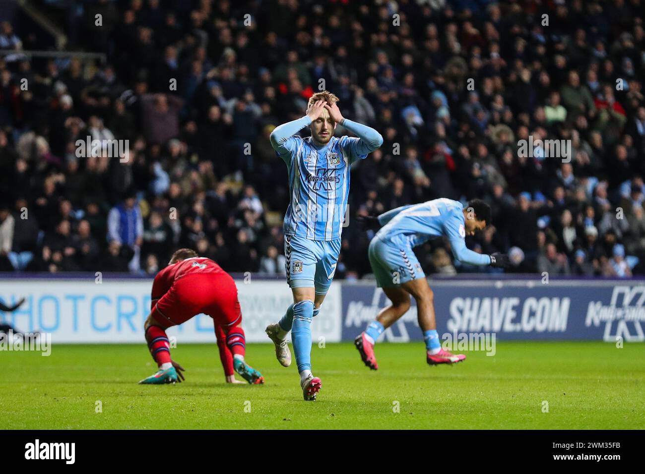 Josh Eccles of Coventry City reacts during the Sky Bet Championship ...