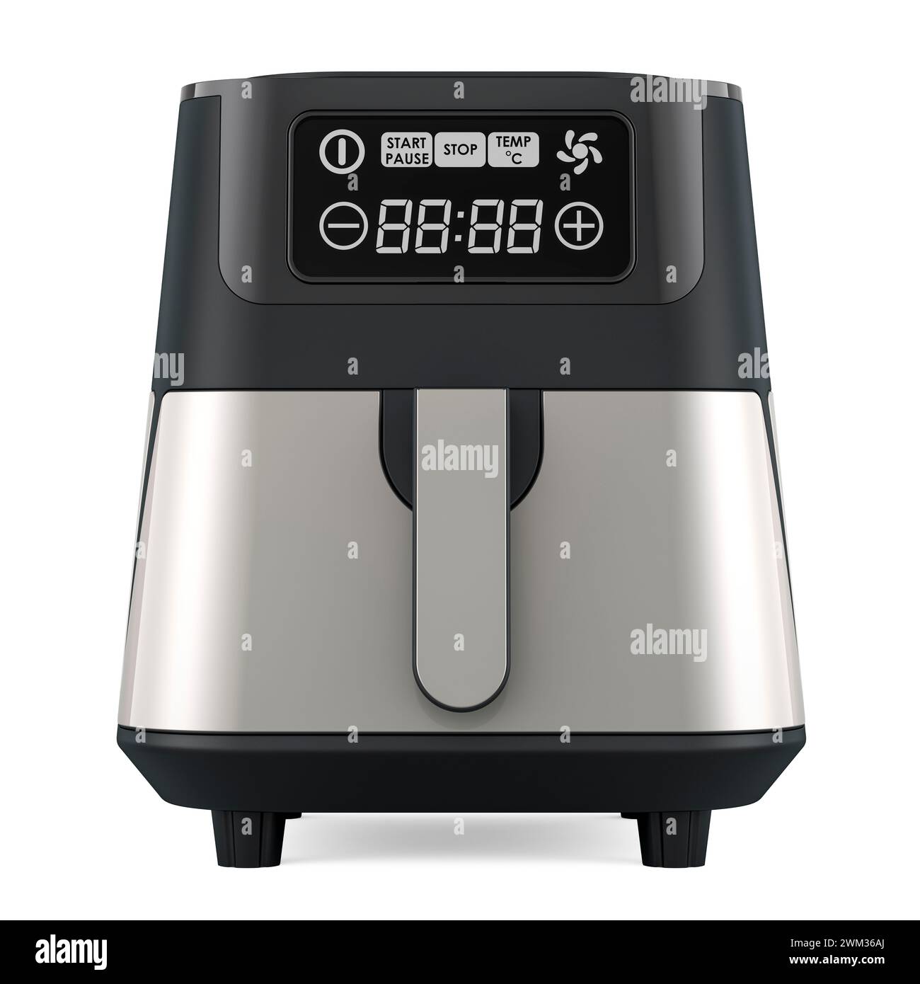 Air fryer, front view. 3D rendering isolated on white background Stock ...