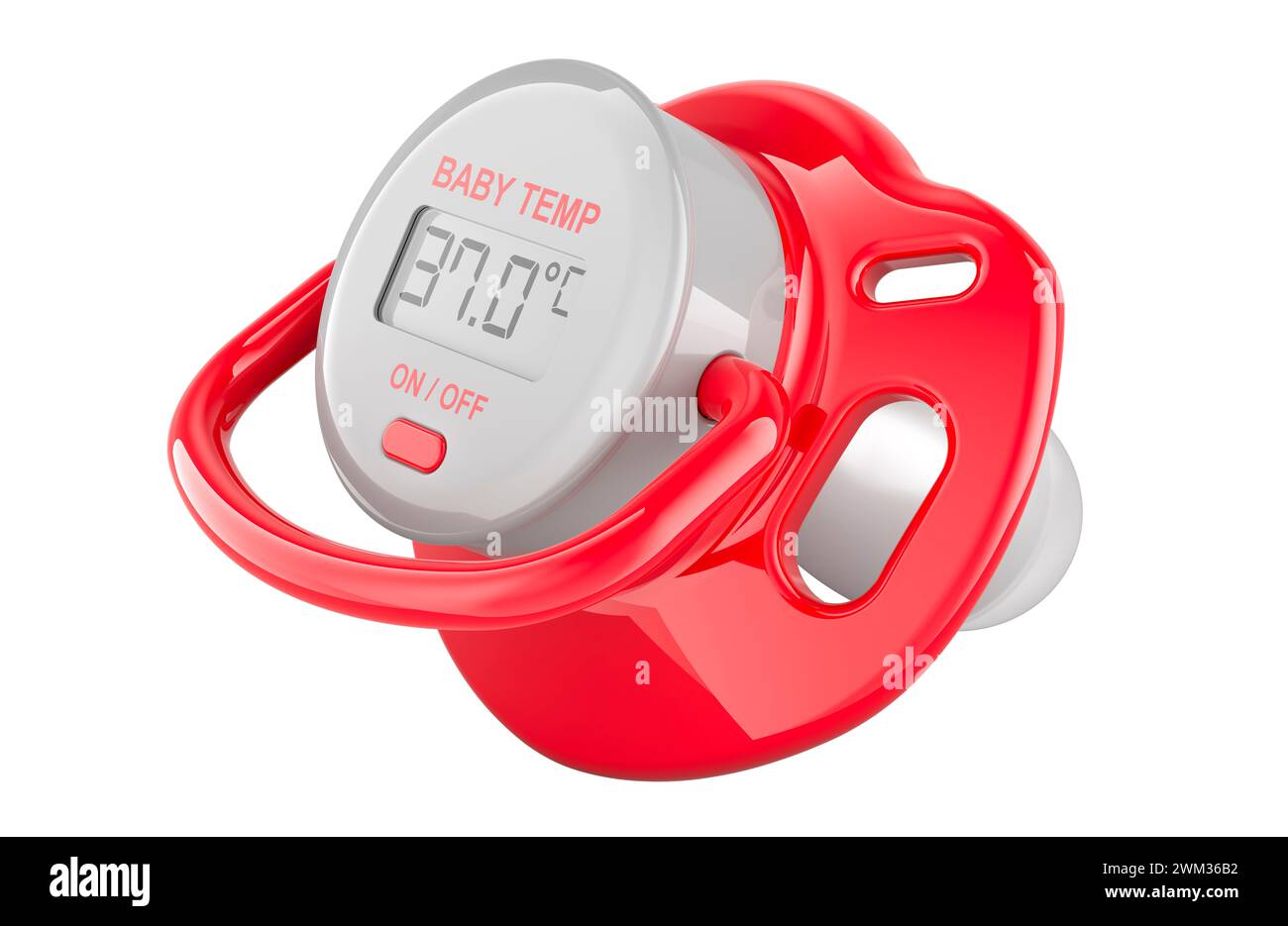 Digital Pacifier Thermometer, 3D rendering isolated on white background ...