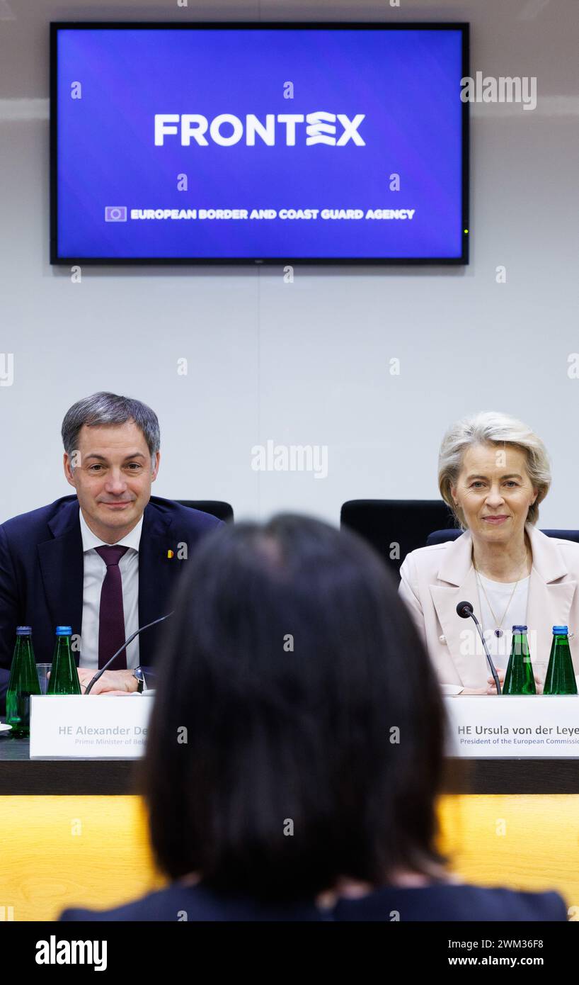 Warsaw, Poland. 23rd Feb, 2024. Prime Minister Alexander De Croo and European Commission ...
