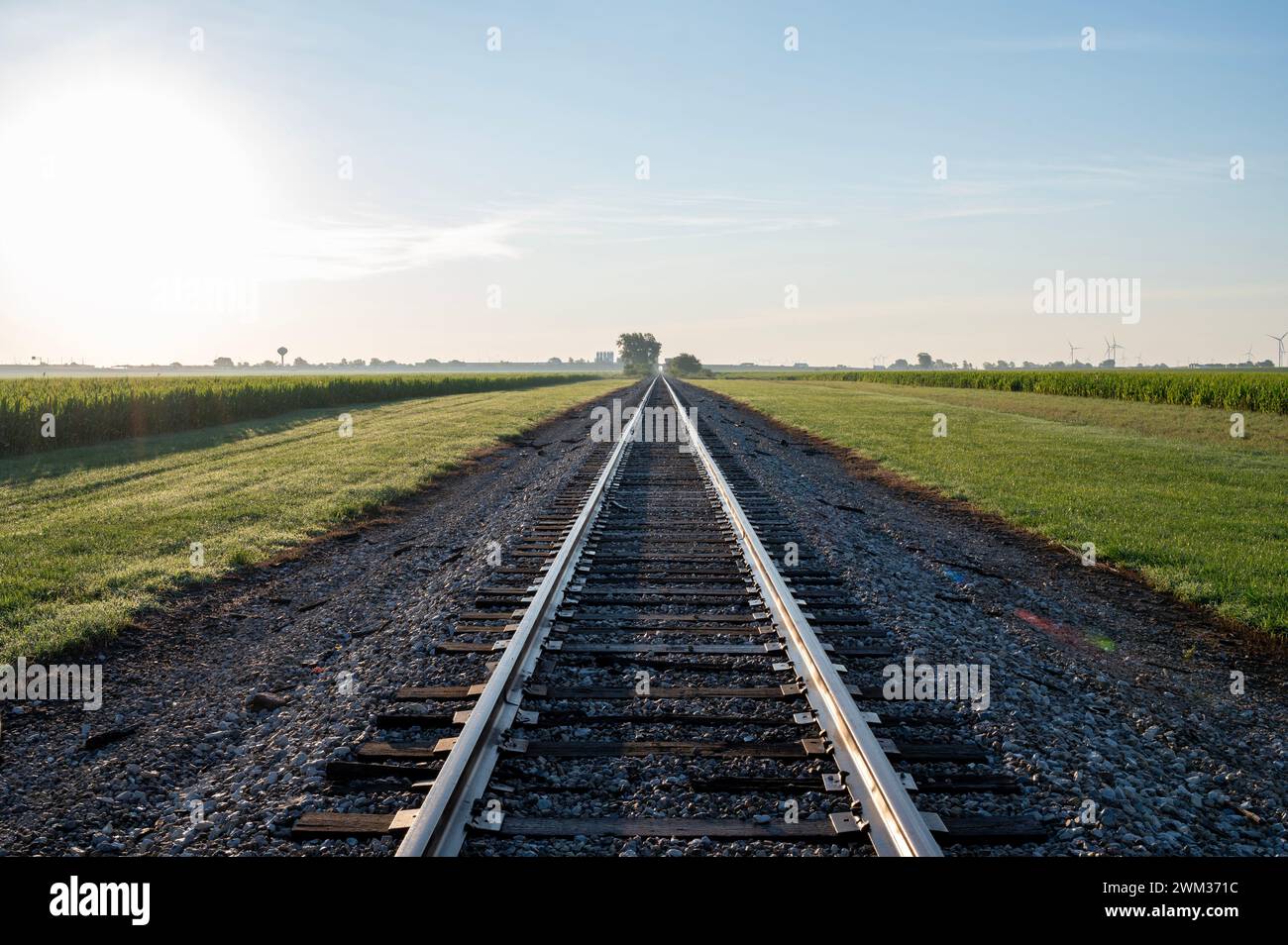 Train Tracks into the distance, Remington, IN, USA Stock Photo - Alamy