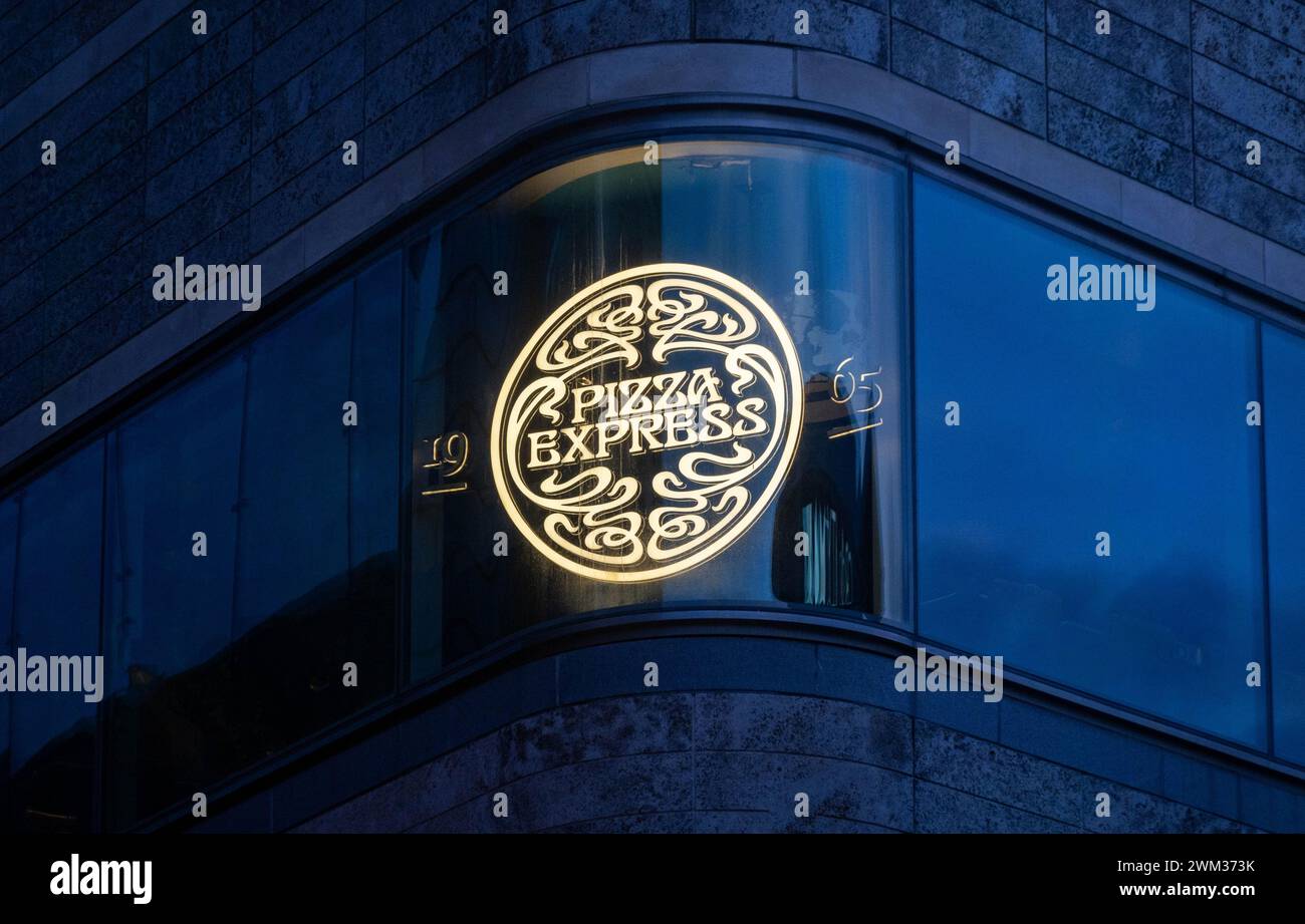 Pizza Express sign in Liverpool ONE city centre Stock Photo - Alamy