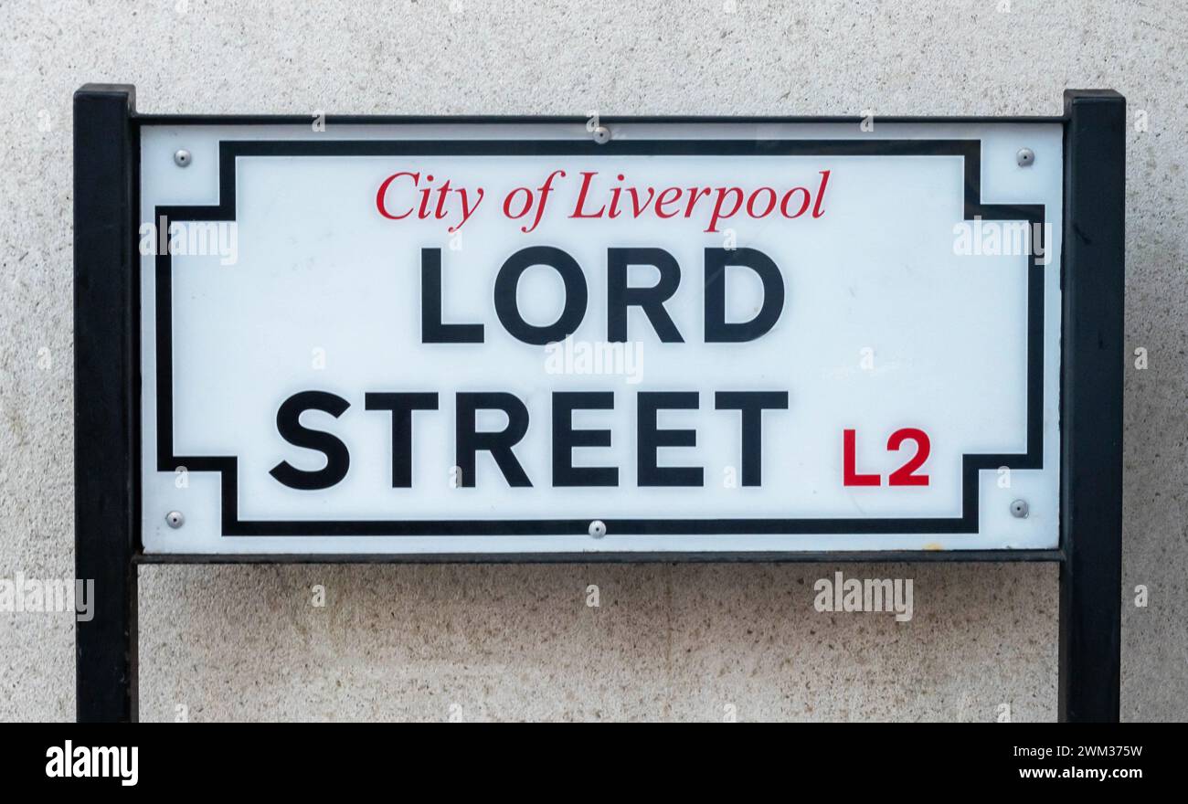 Lord Street L2 street sign city centre Liverpool Stock Photo - Alamy