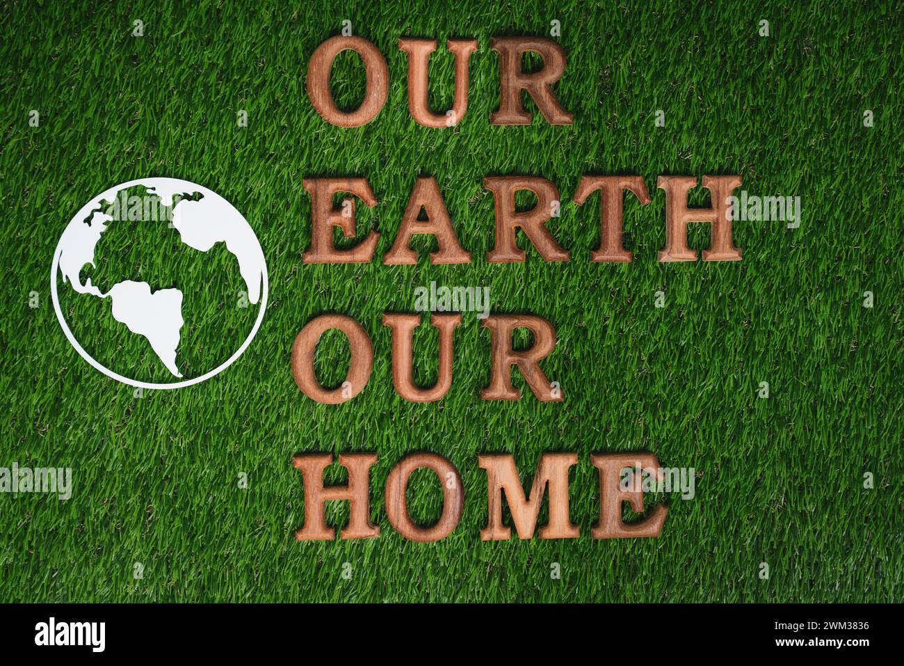 Eco awareness campaign for Earth day concept showcase message arranged ...