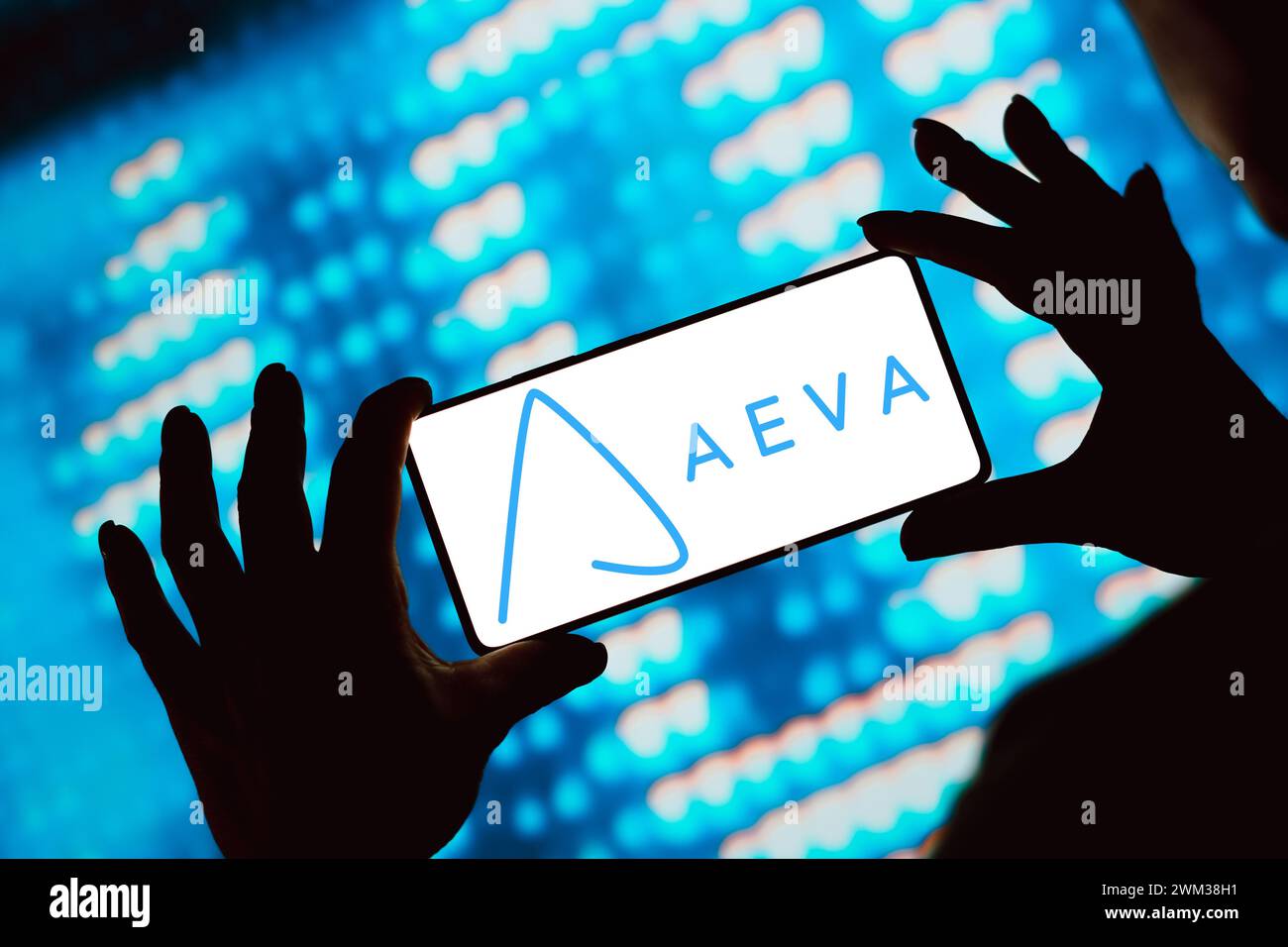 In this photo illustration, the Aeva Technologies logo is displayed on ...