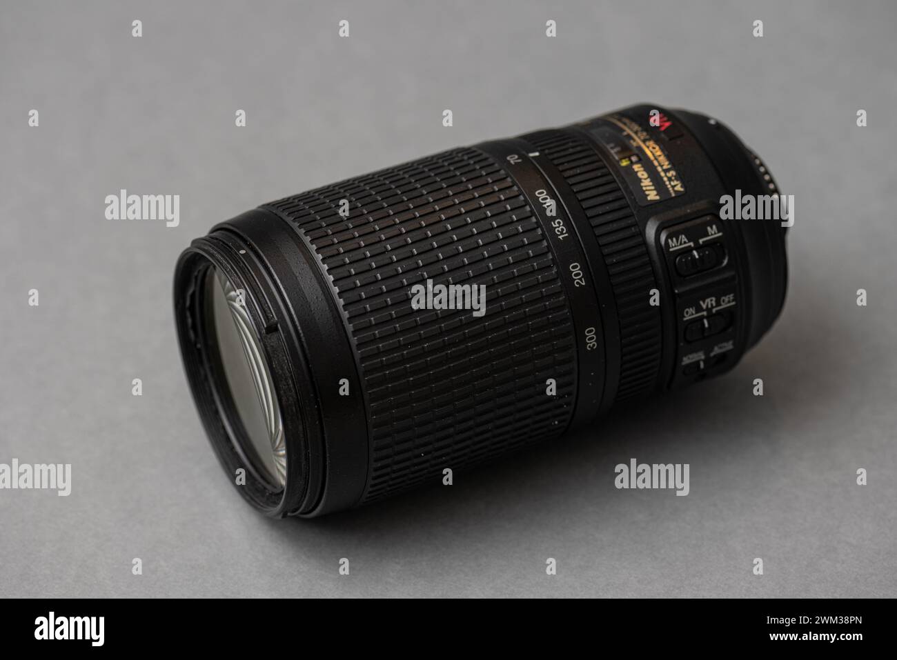 Gothenburg, Sweden - november 13 2022: Nikon 70-300mm VR zoom lens on a ...