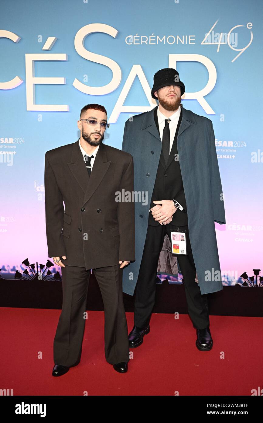 Paris, France. 23rd Feb, 2023. Sofiane Pamart and Guillaume Héritier arriving at the 49th Cesar ...
