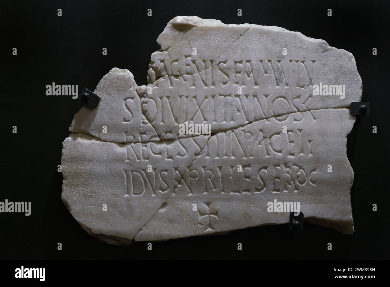Tombstone of Sagenis. Inscription referring to Sagenis, who died at the ...