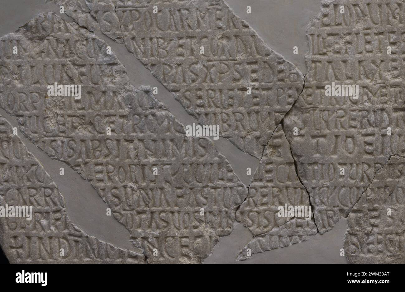 Detail of an inscription whose text is a rhythmic poem in hexameter ...