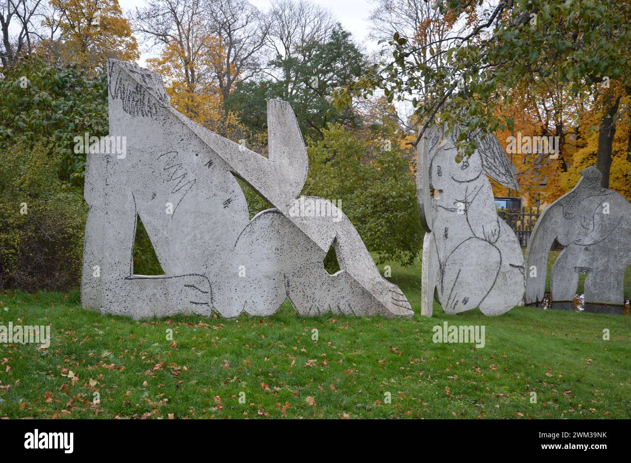 Stockholm, Sweden - October 30, 2024 - Concrete sculptures of Pablo ...