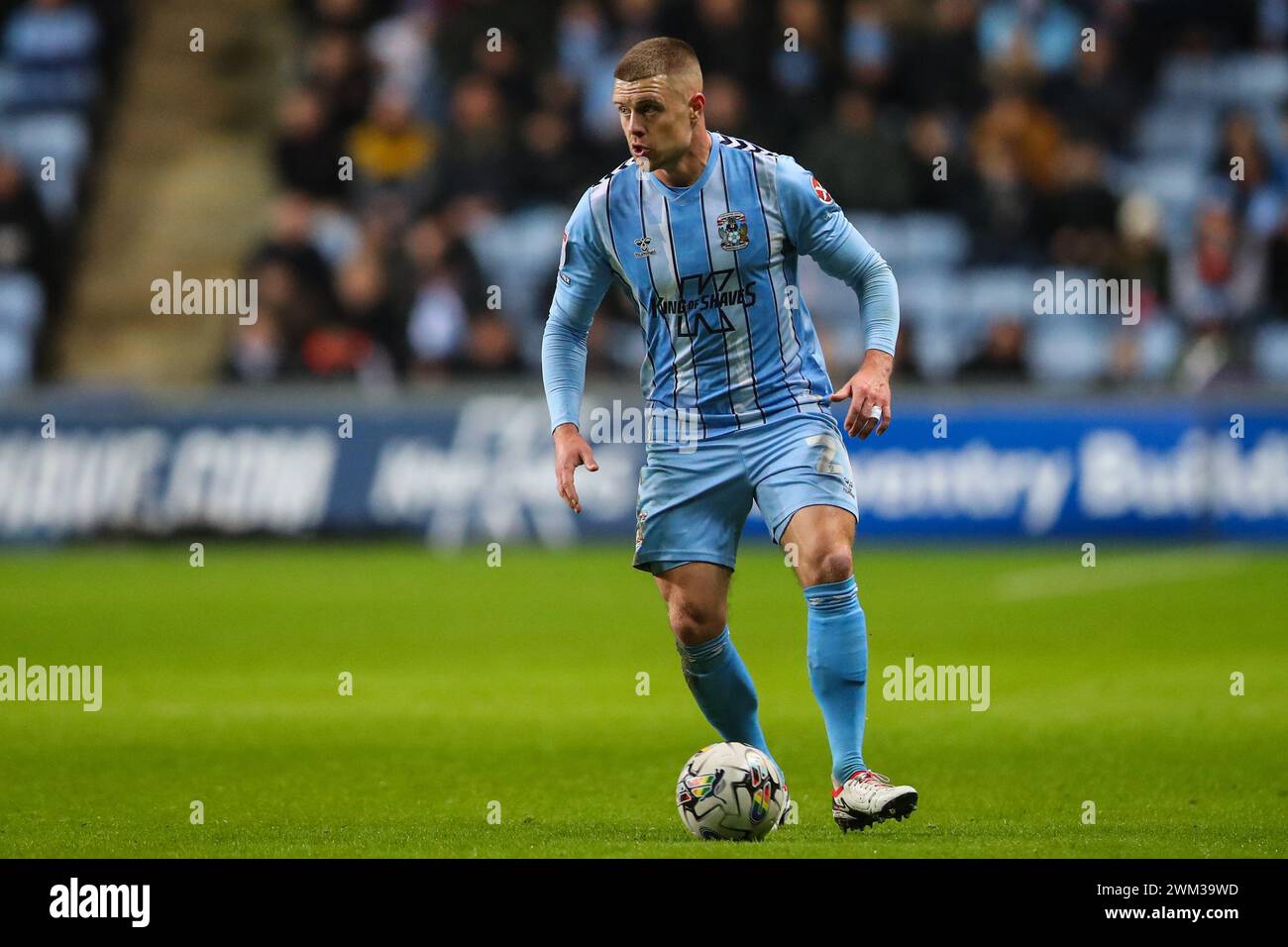 Coventry, UK. 23rd Feb, 2024. Jake Bidwell of Coventry City goes ...