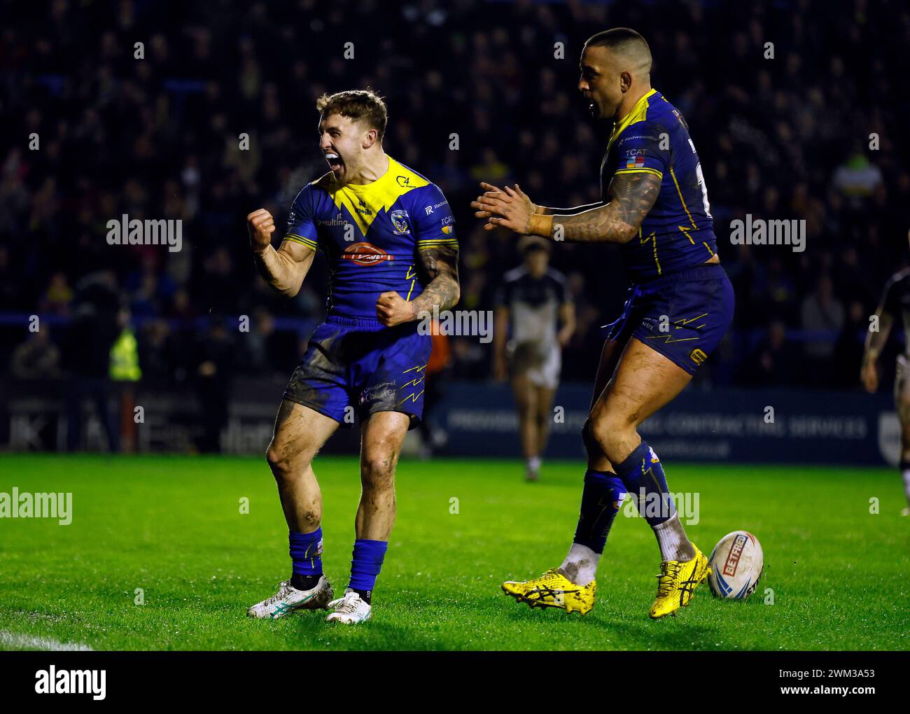 Warrington Wolves' Sam Powell celebrates during the Betfred Super ...