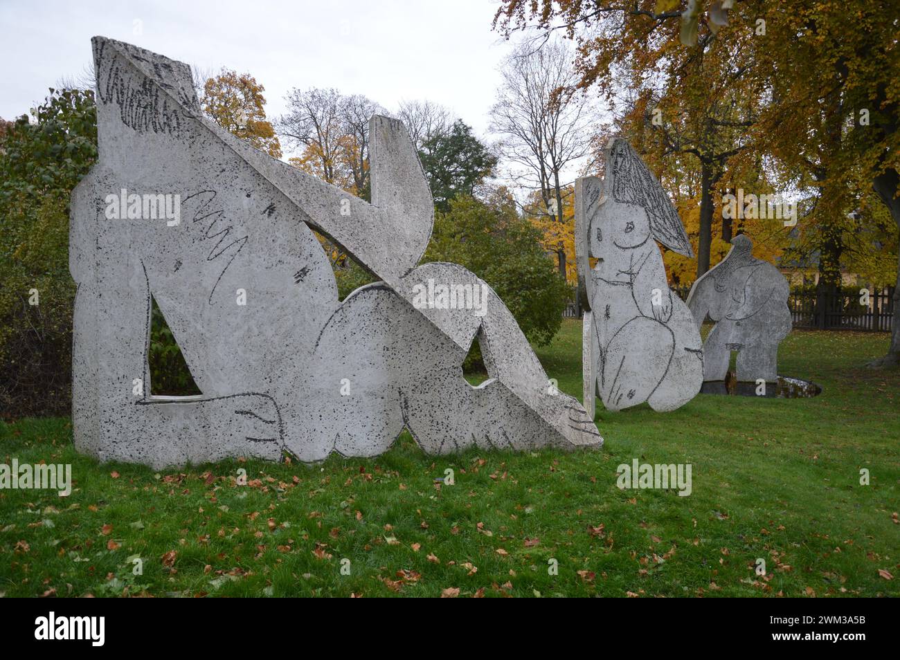 Stockholm, Sweden - October 30, 2024 - Concrete sculptures of Pablo ...
