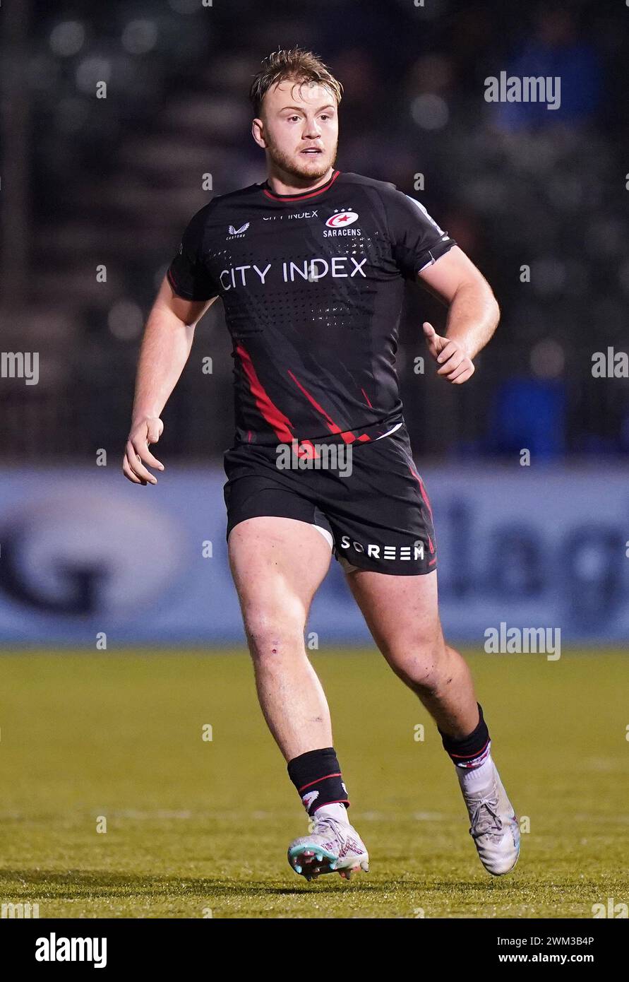 Saracens' Toby Knight during the friendly match at the StoneX Stadium ...