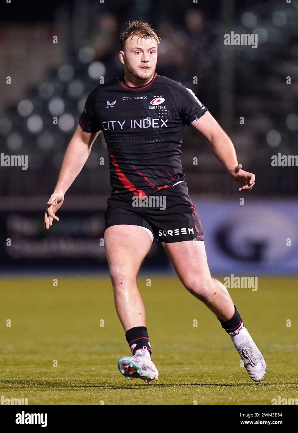 Saracens' Toby Knight during the friendly match at the StoneX Stadium ...