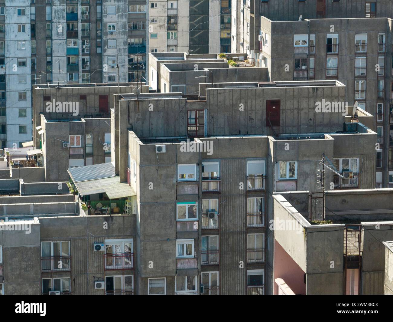 Aerial Shot of Living Discrict in Belgrade, Serbia. Brutalist Typical ...