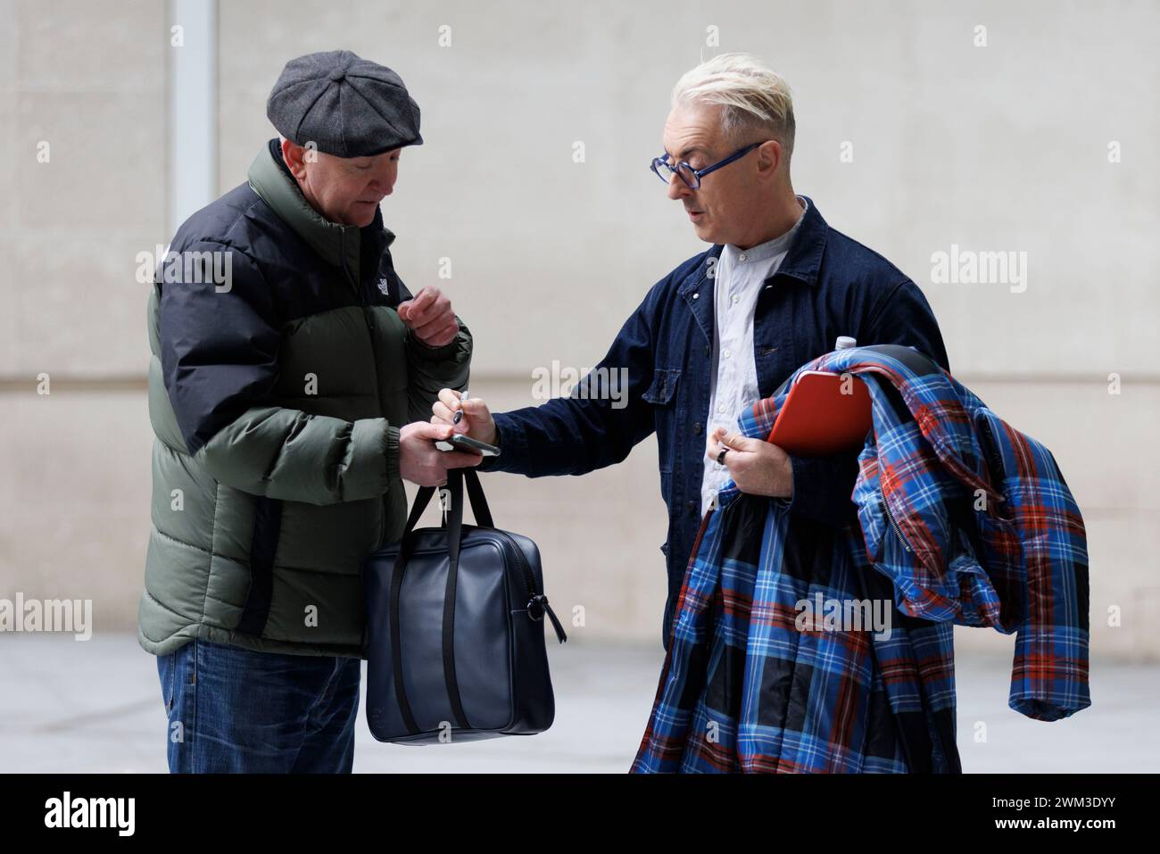 Scottish Actor Alan Cumming FRSE gives his signature as he leaves BBC ...