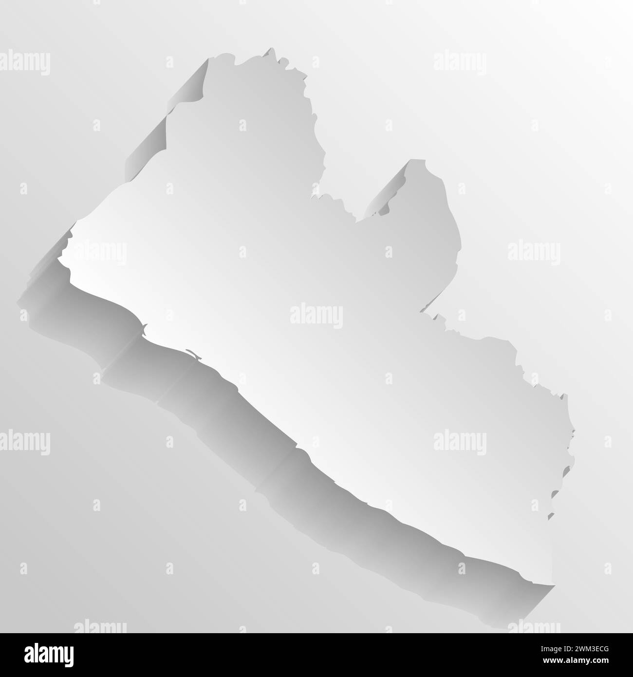 Liberia country silhouette. High detailed map. White country silhouette ...