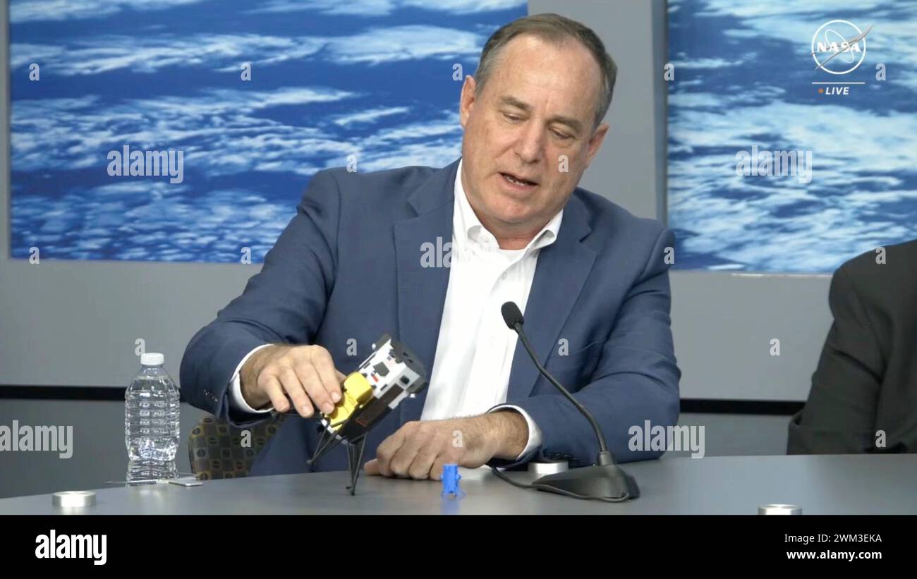 In this image from video provided by NASA, Steve Altemus, CEO and co ...