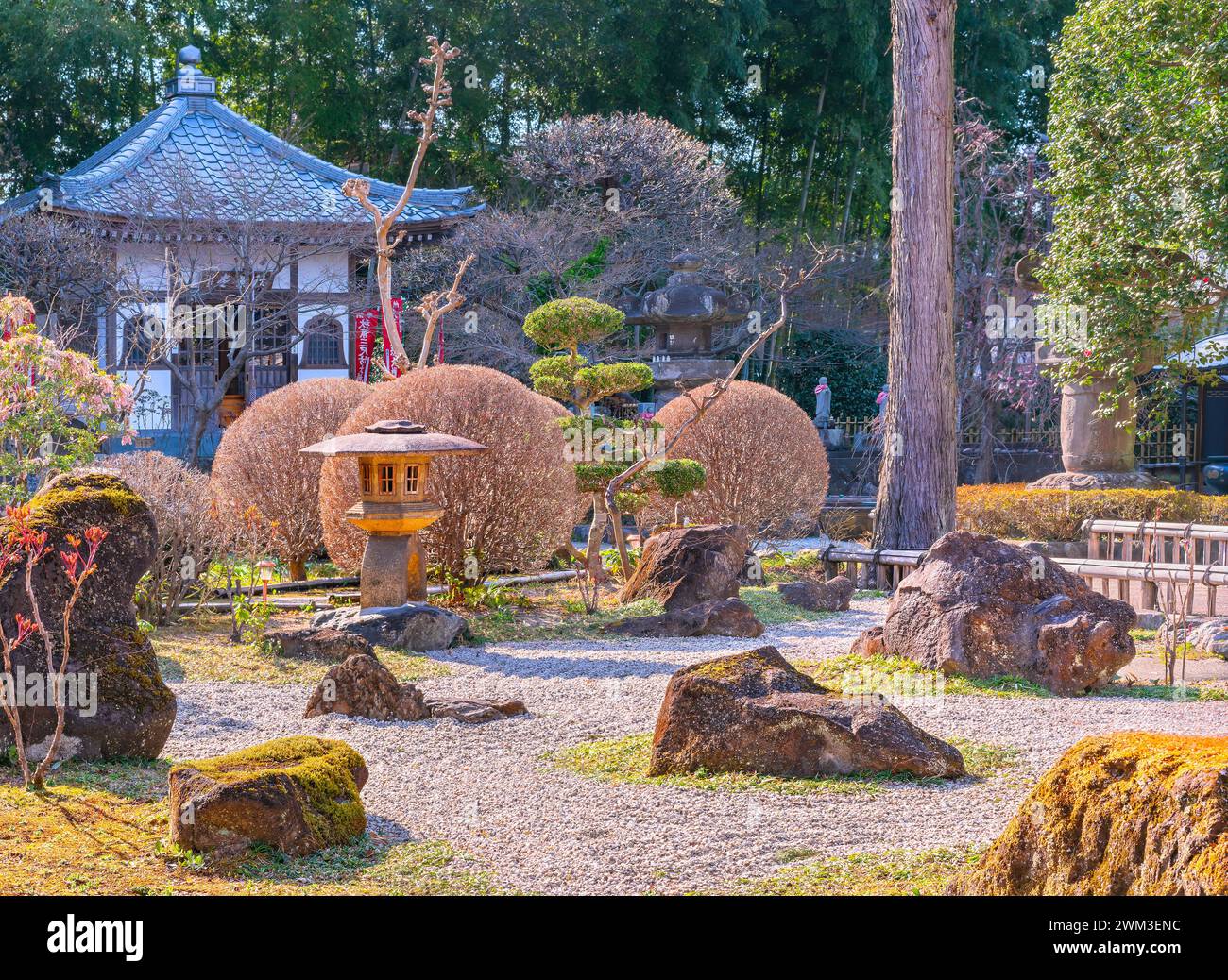 saitama, chichibu - mar 26 2023: Traditional Japanese karesansui dry ...