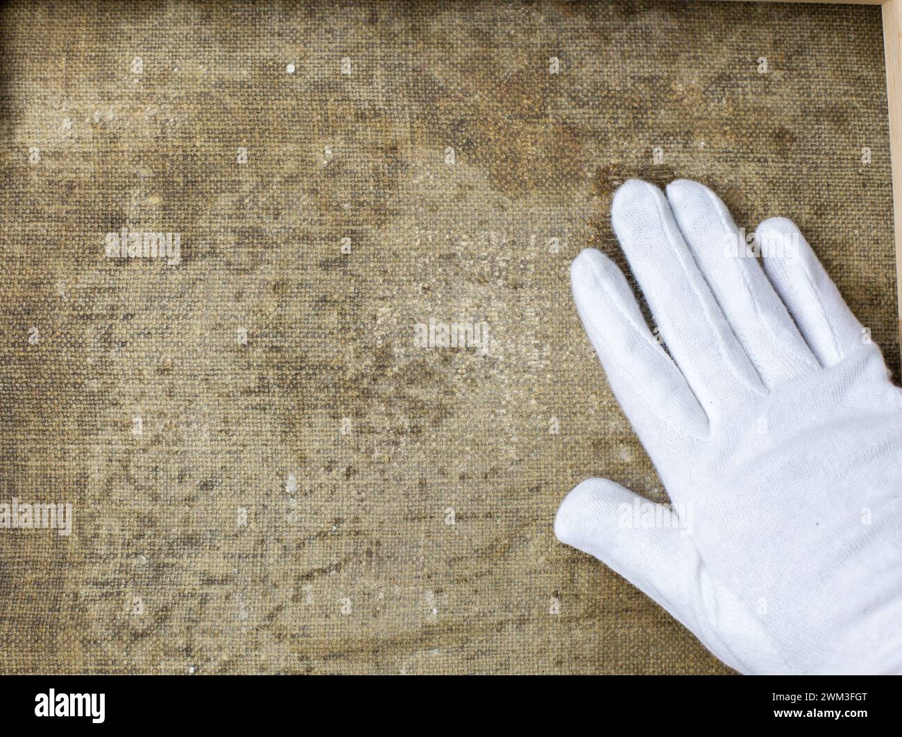 restoration and conservation of a very old canvas, restoration of a ...