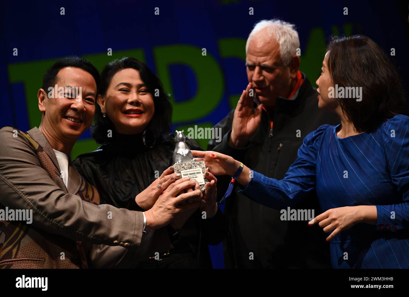 Berlin, Germany. 24th Feb, 2024. Ray Yeung (l) and his team are ...