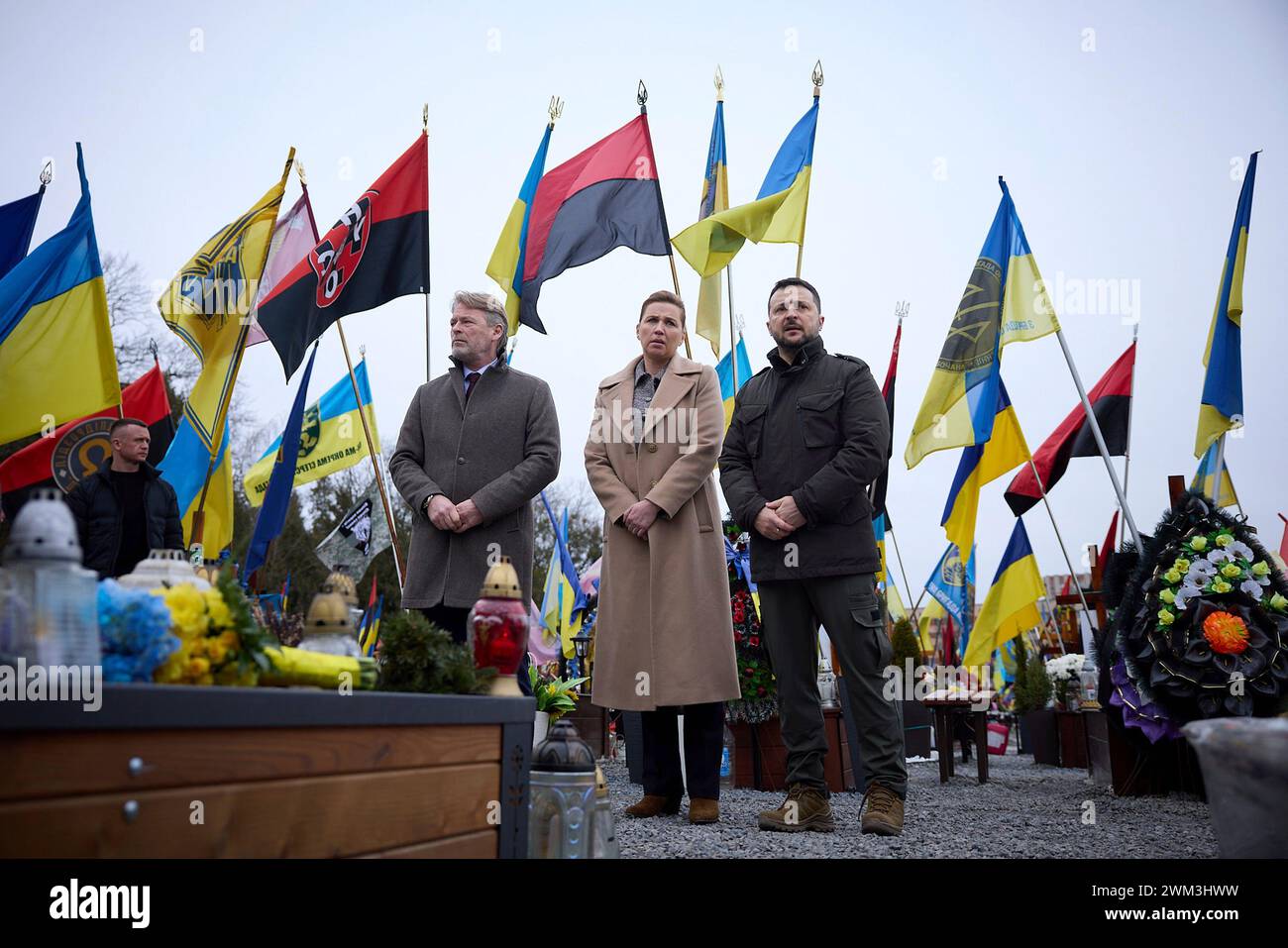 Lviv, Ukraine. 23rd Feb, 2024. Danish Prime Minister Mette Frederiksen ...