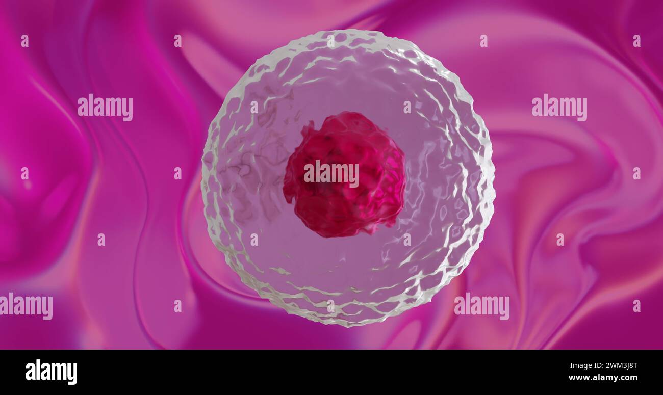 Image of micro of red and pink cells over pink background. Global ...