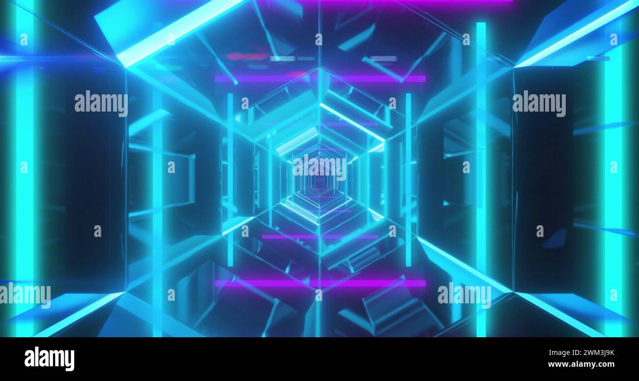 Image of moving shapes on black background Stock Photo - Alamy