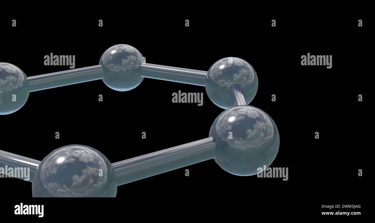 Image of 3d micro of molecules on black background Stock Photo - Alamy