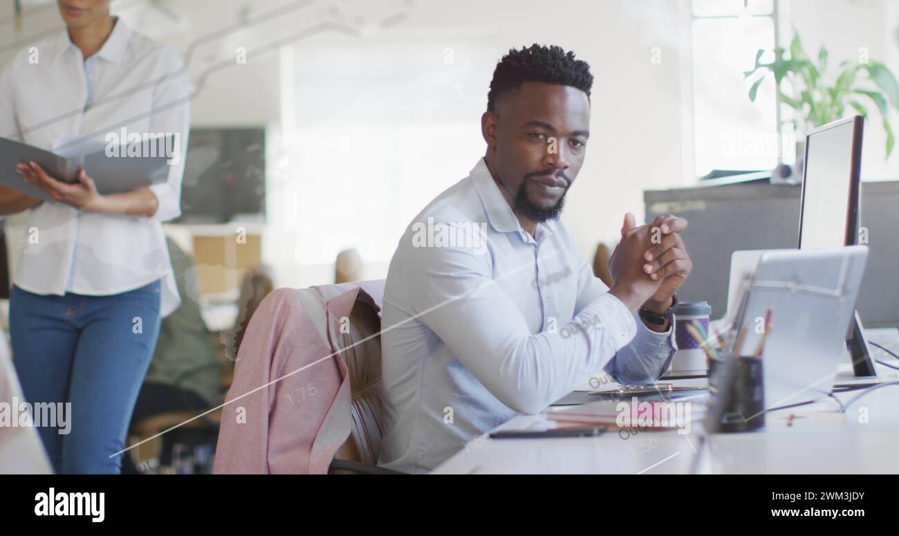 African American businessman at his desk in an office setting Stock ...