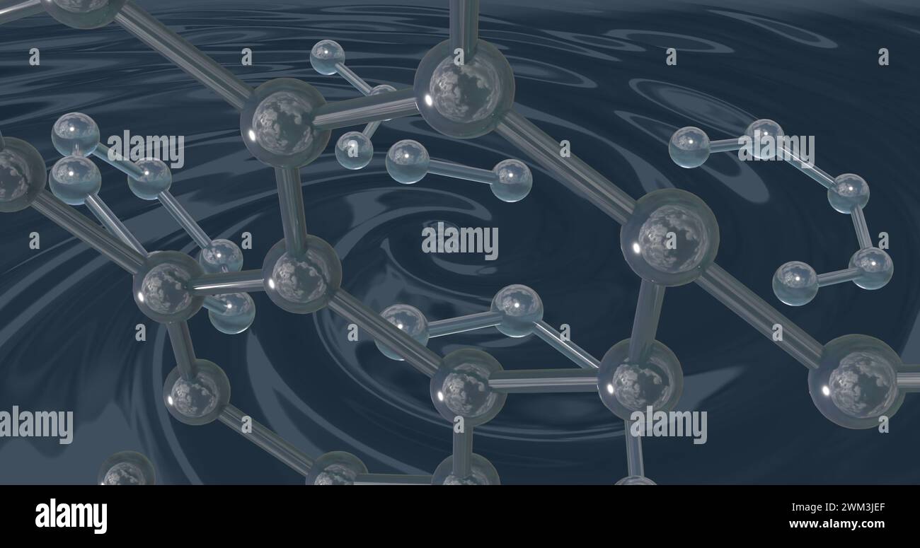 Image of 3d micro of molecules on black background Stock Photo - Alamy