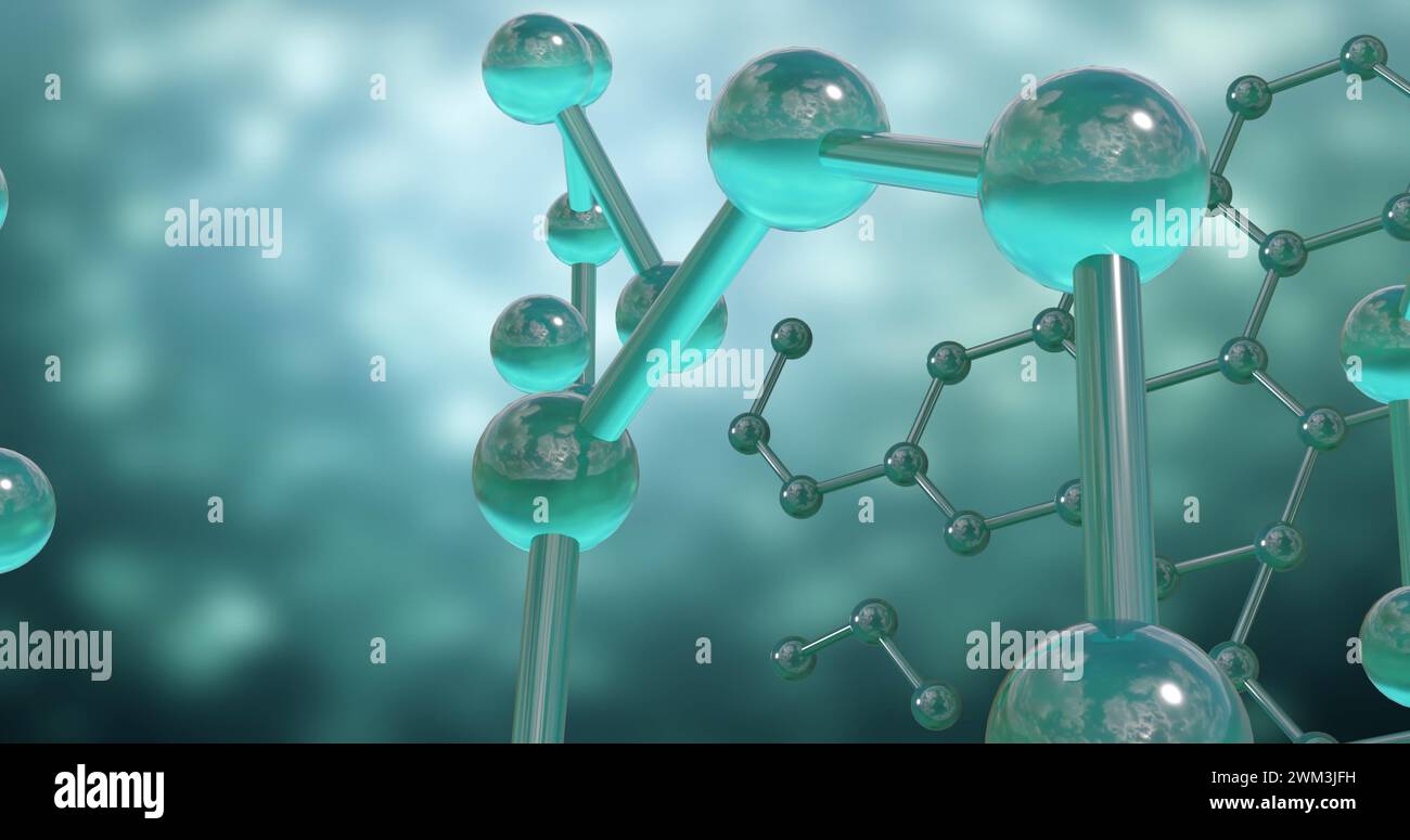 Image of 3d micro of molecules on grey background Stock Photo - Alamy