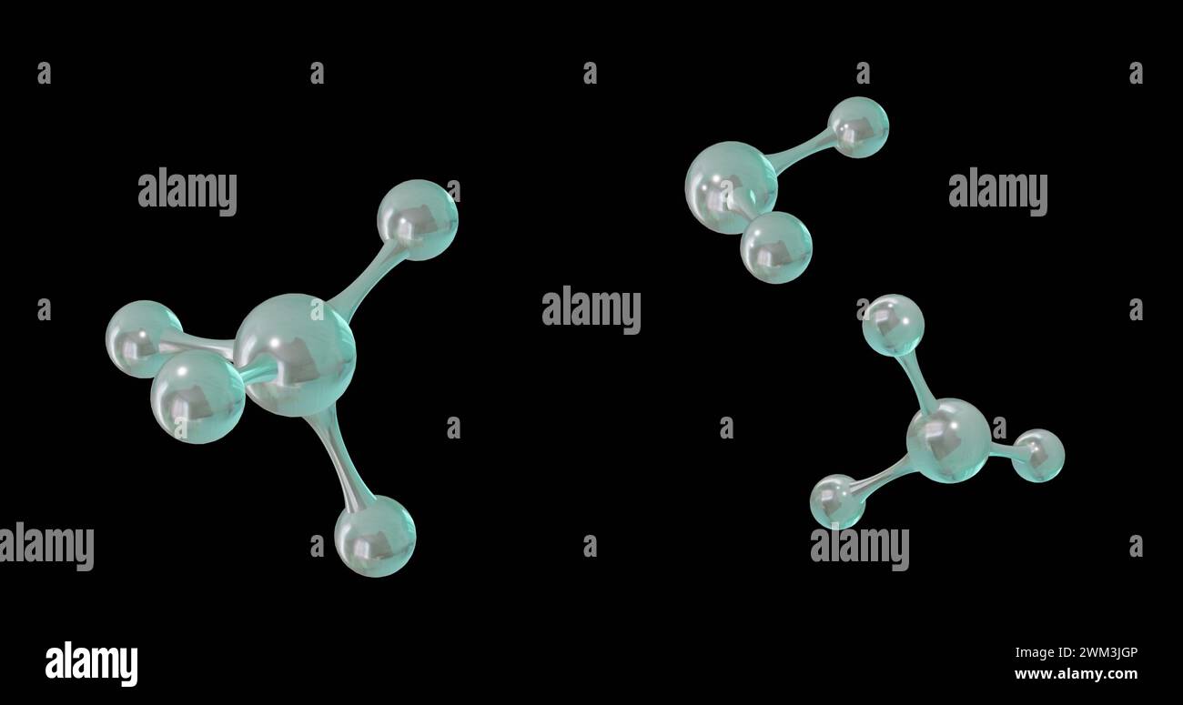 Image of 3d micro of molecules on black background Stock Photo - Alamy