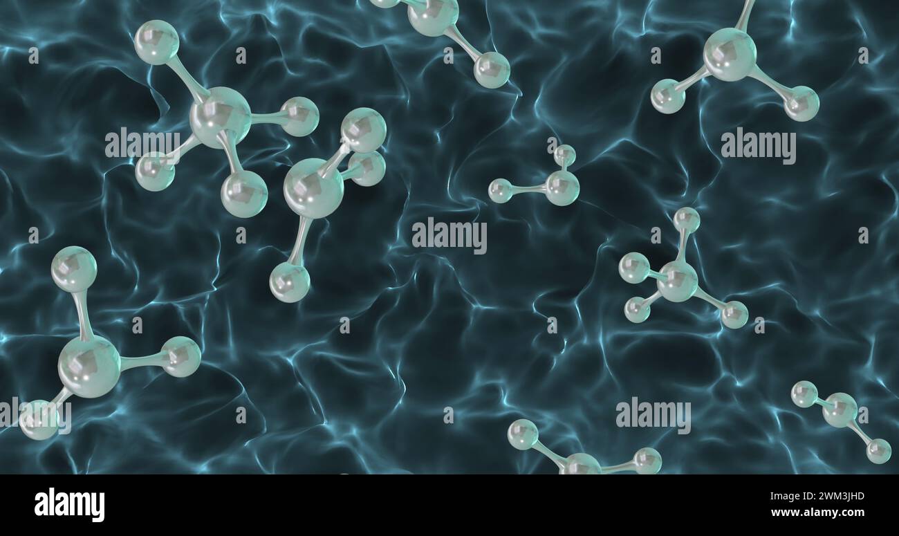 Image of 3d micro of molecules on grey background Stock Photo - Alamy