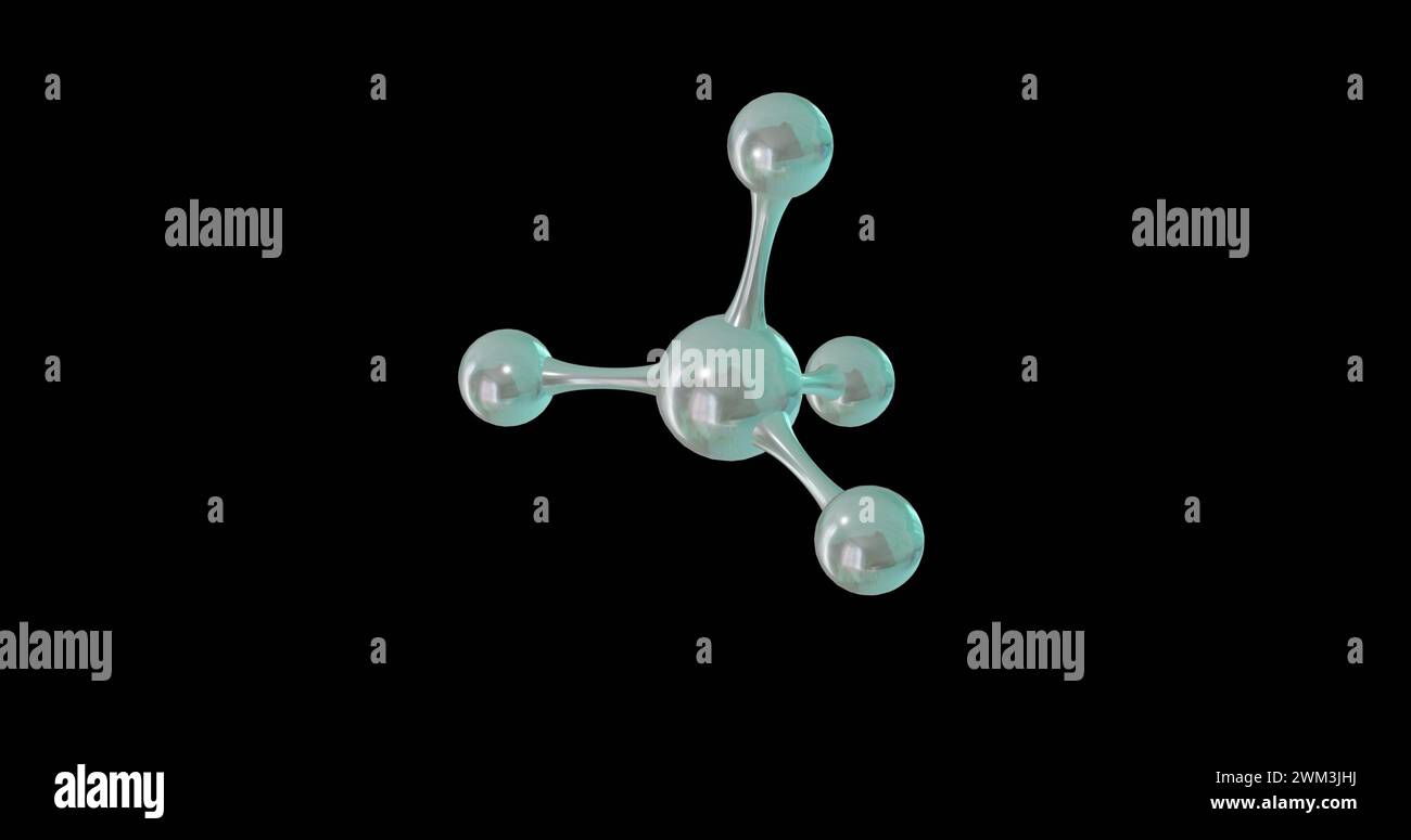 Image of micro of molecules model over black background Stock Photo - Alamy