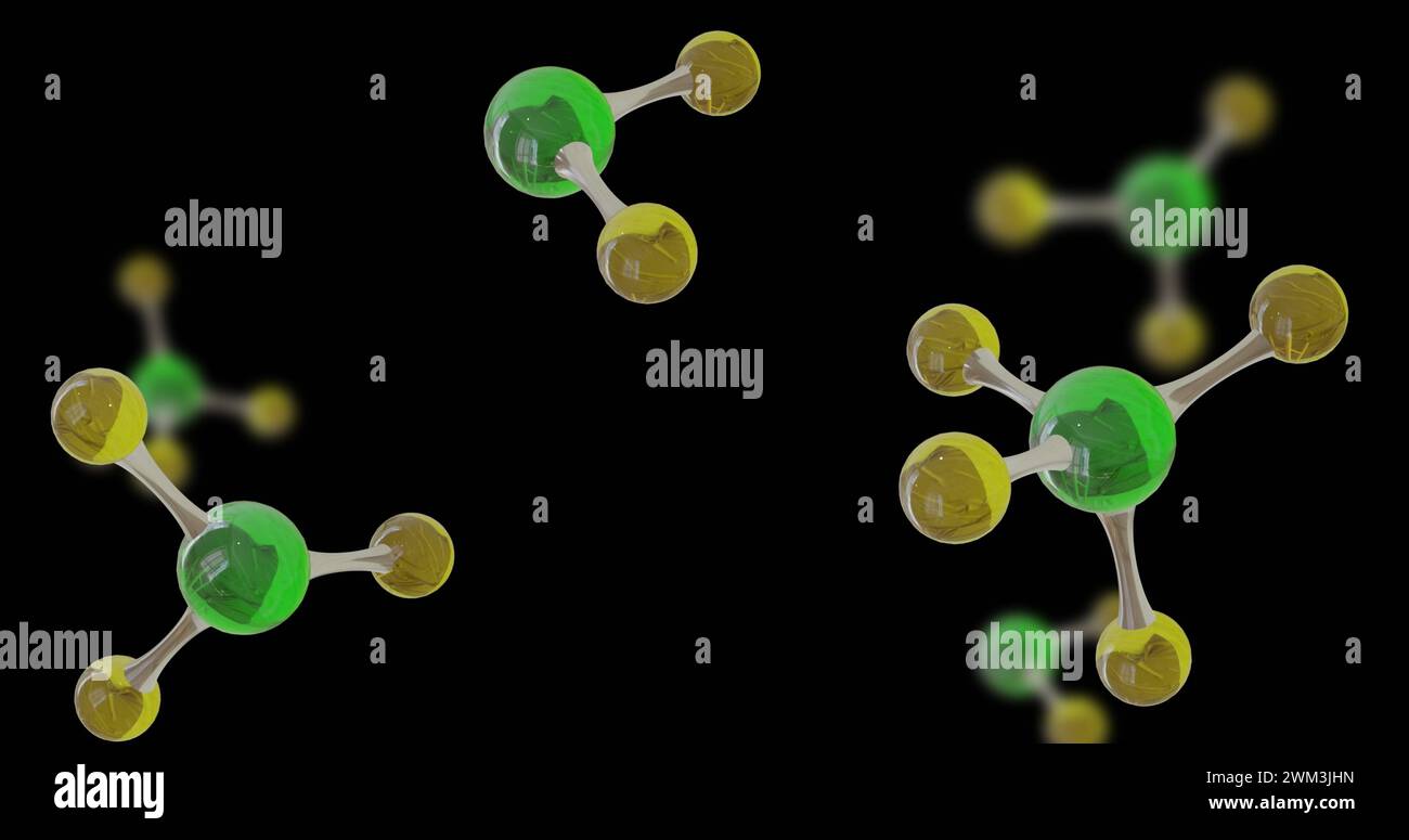 Image of 3d micro of molecules on black background Stock Photo - Alamy