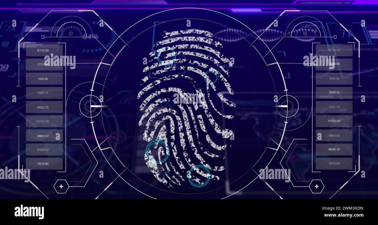 Image of digital icon and data processing on interface Stock Photo - Alamy