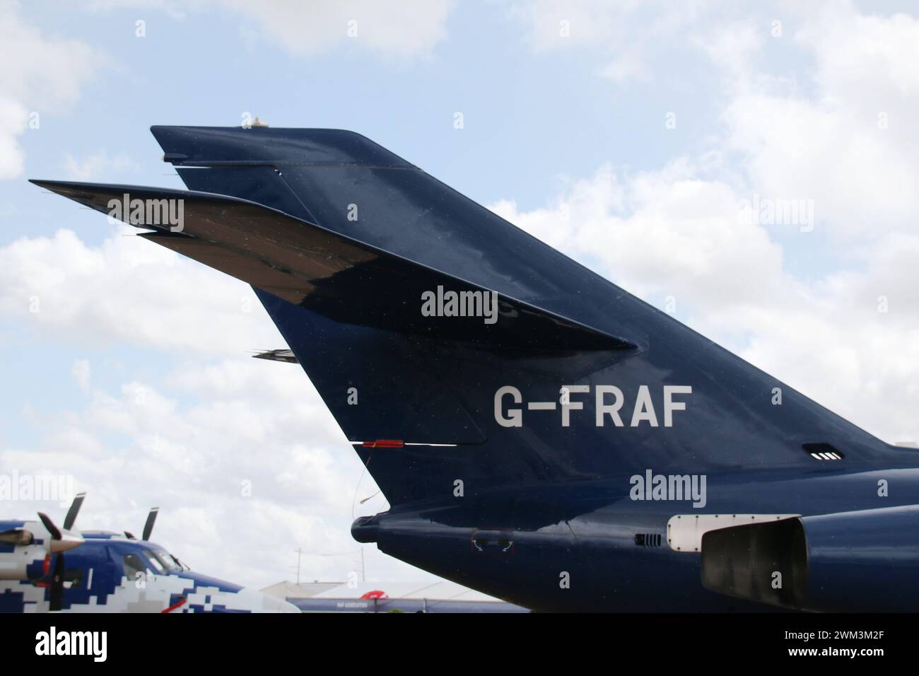 The tail of G-FRAF, a Dassault Falcon 20EW operated by defence ...