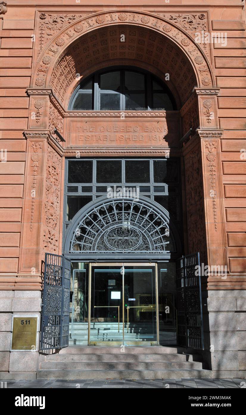 Ornate entrance to the sandstone New York Life Insurance Building, also ...