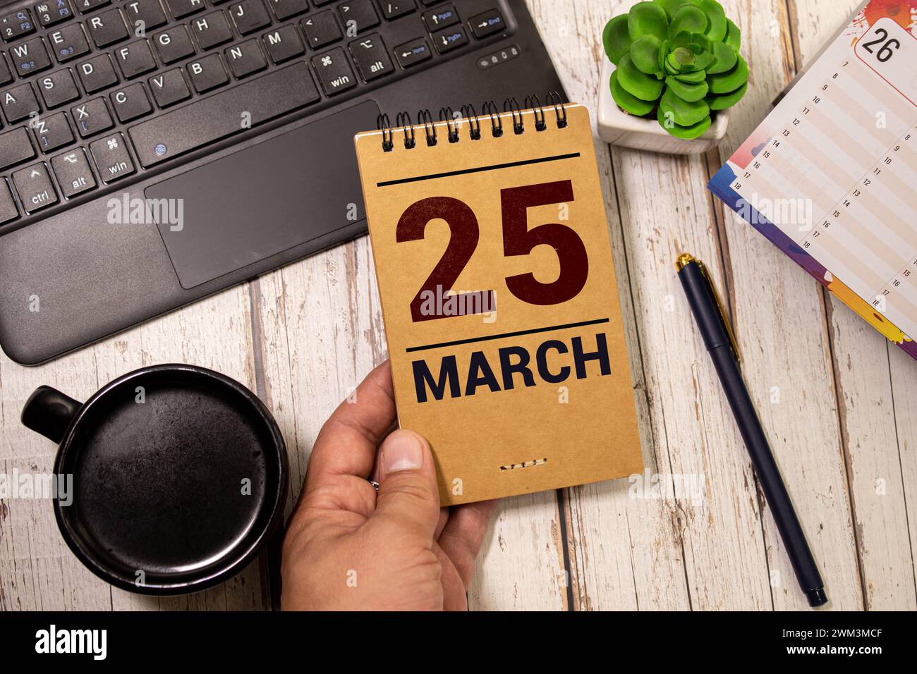 25 March Hari Raya Nyepi Hindu's Seclusion Day in Wooden Calendar With ...