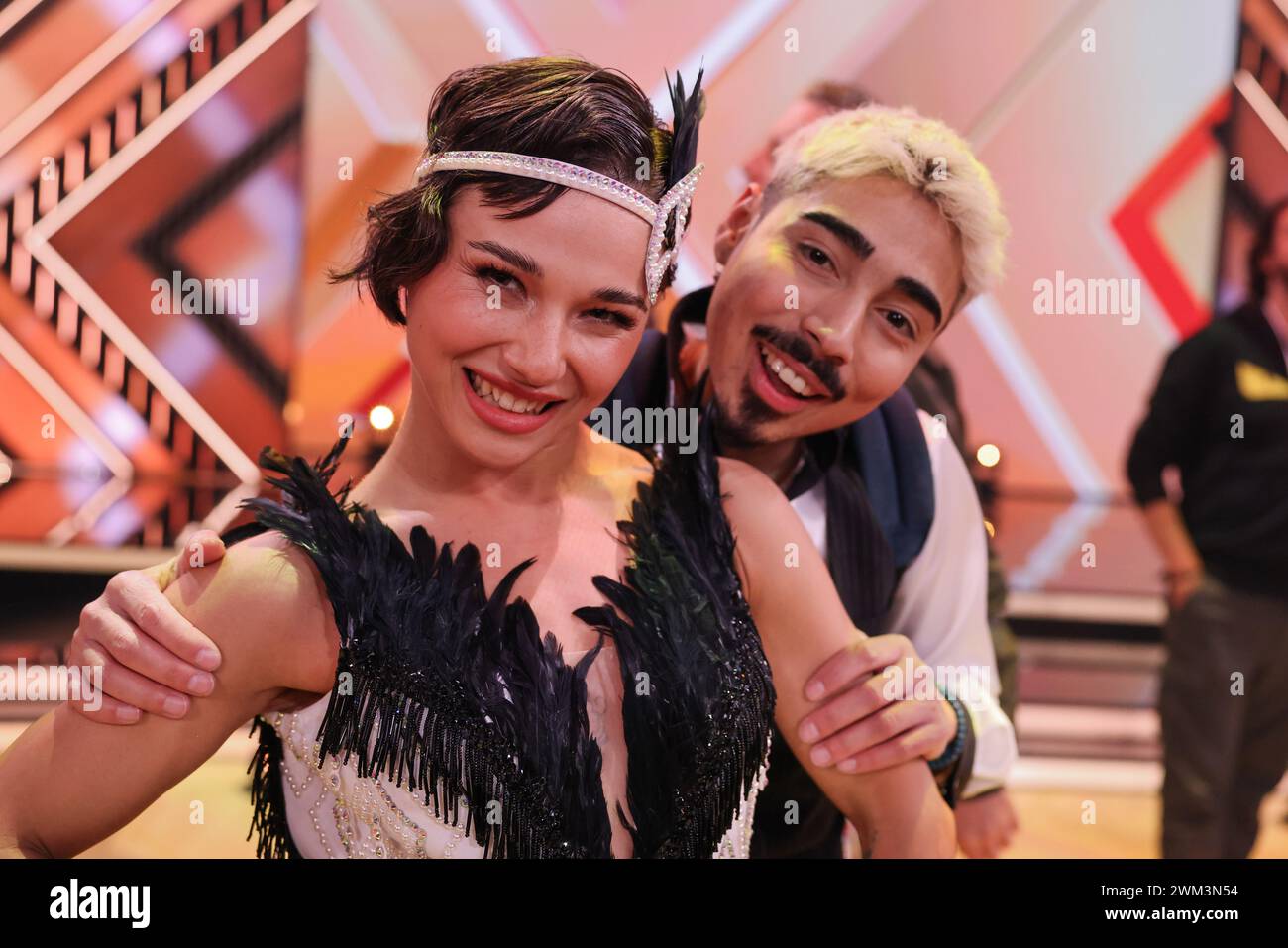 Cologne, Germany. 24th Feb, 2024. Tony Bauer, comedian, and Anastasia ...